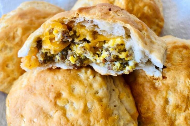 Tater Tot Waffles with Saucy Sausage and Feta Recipe